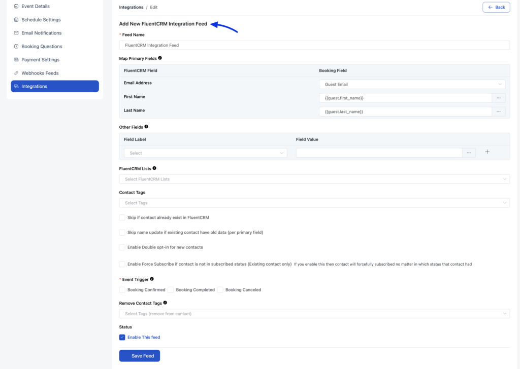 FluentCRM integration with FluentBooking - FluentBooking