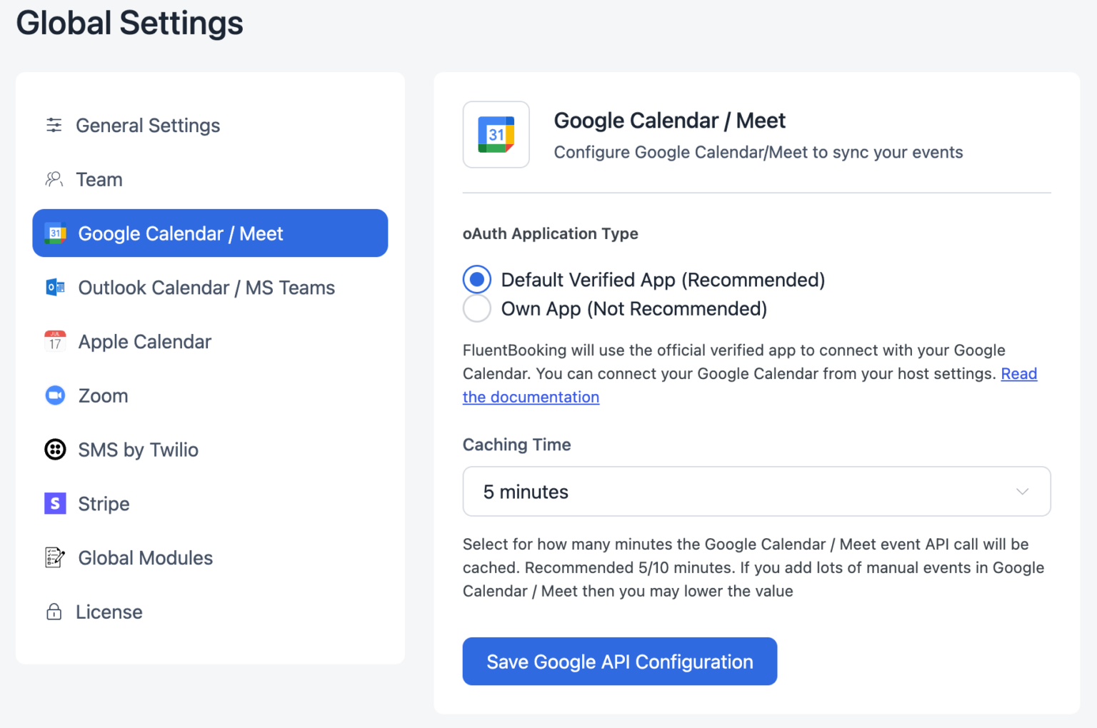 Google Calendar/Meet integration with FluentBooking - FluentBooking