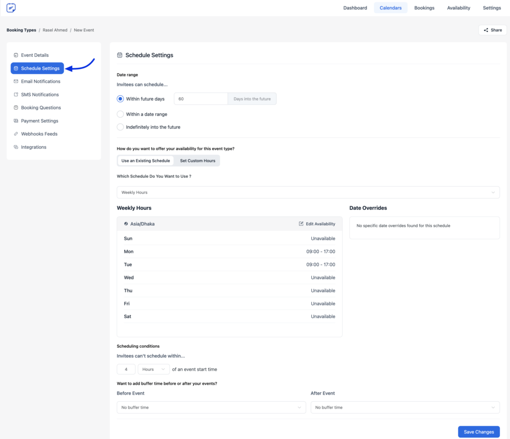 How to Create a Booking Schedule - FluentBooking